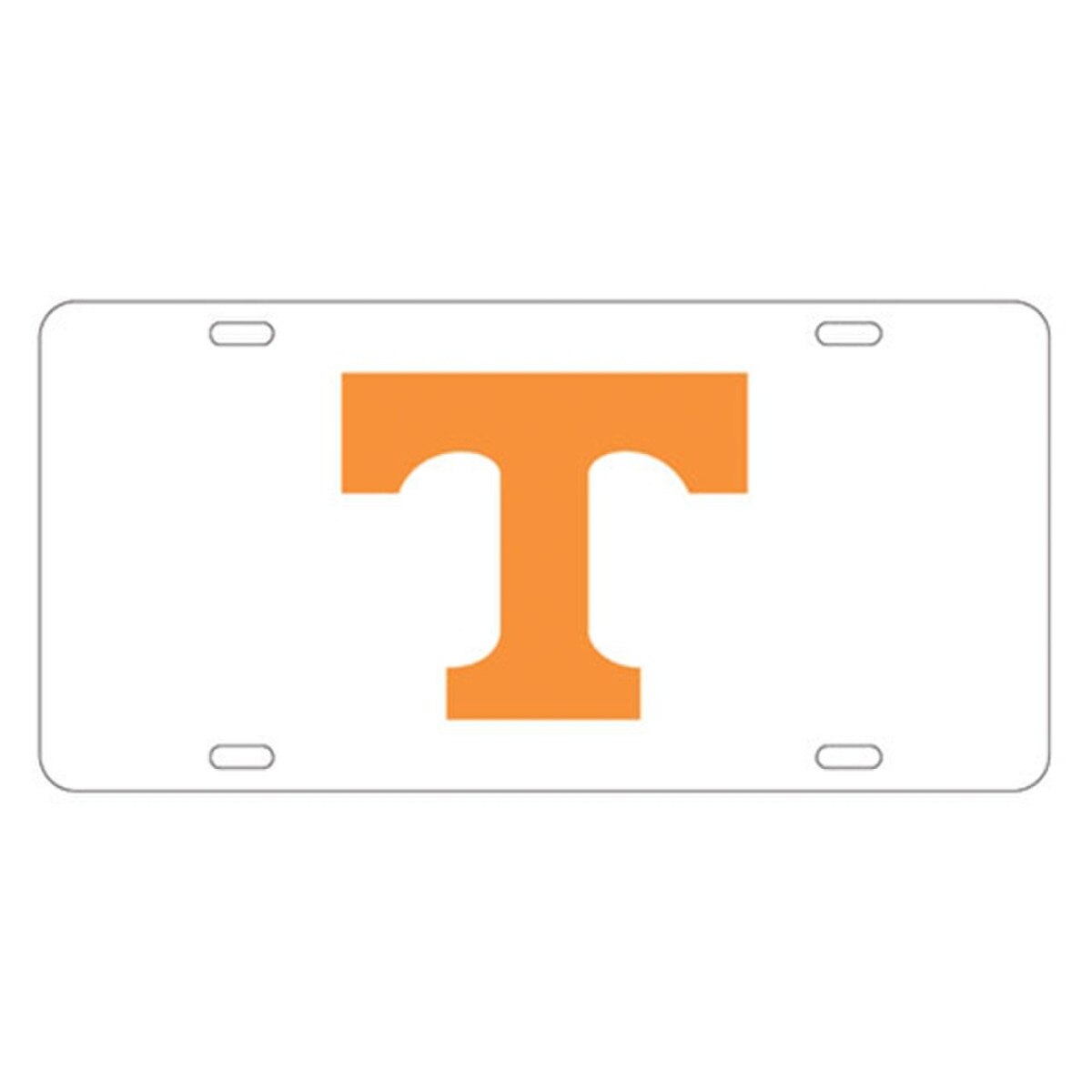 White License Plate w/ Raised Orange Power T | VolShop - Official ...