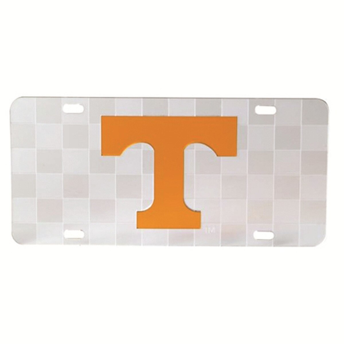 Satin Back Checkerboard License Plate w/ Orange Power T | VolShop ...