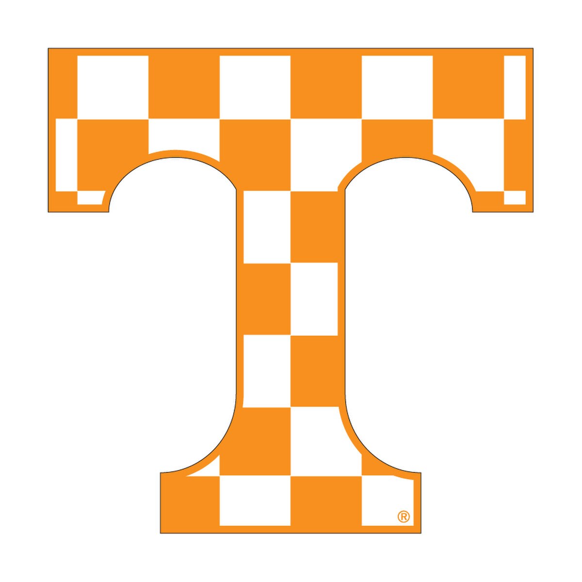 12" Orange & White Checkerboard Power T Decal | VolShop - Official ...